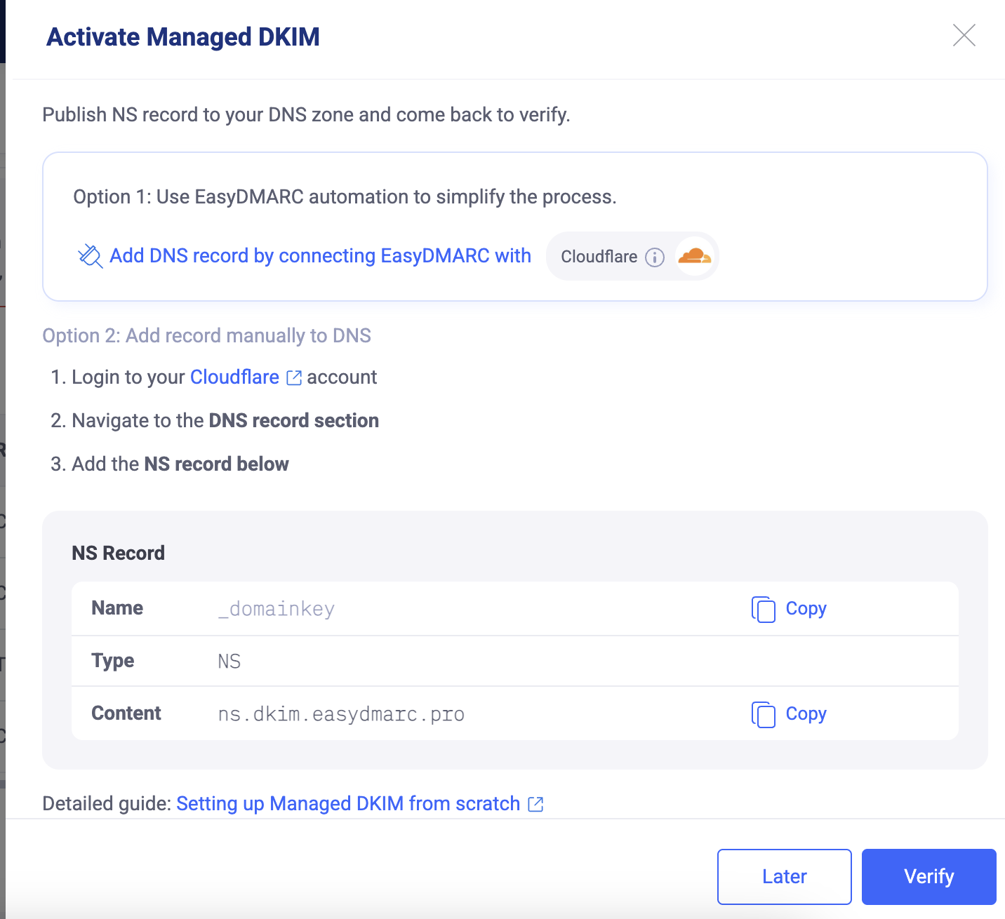 Managed DKIM